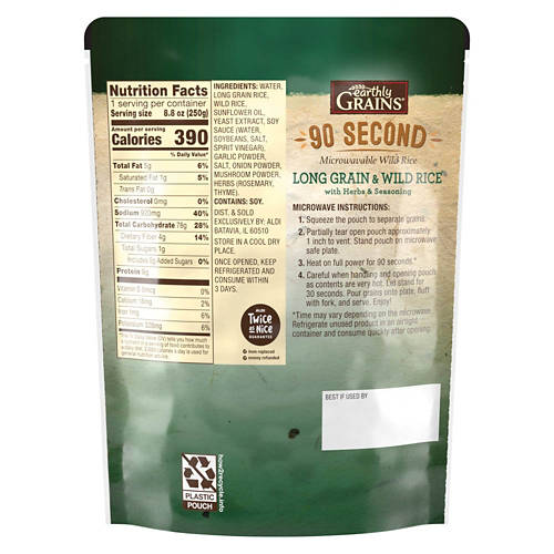 Earthly Grains Long Grain & Wild Ready to Serve Rice, 8.8 oz